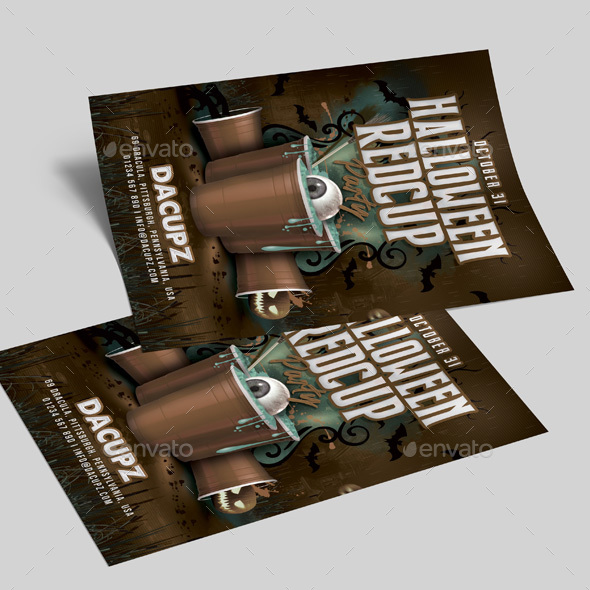 Halloween Red Cup Party Flyer, Print Templates | GraphicRiver