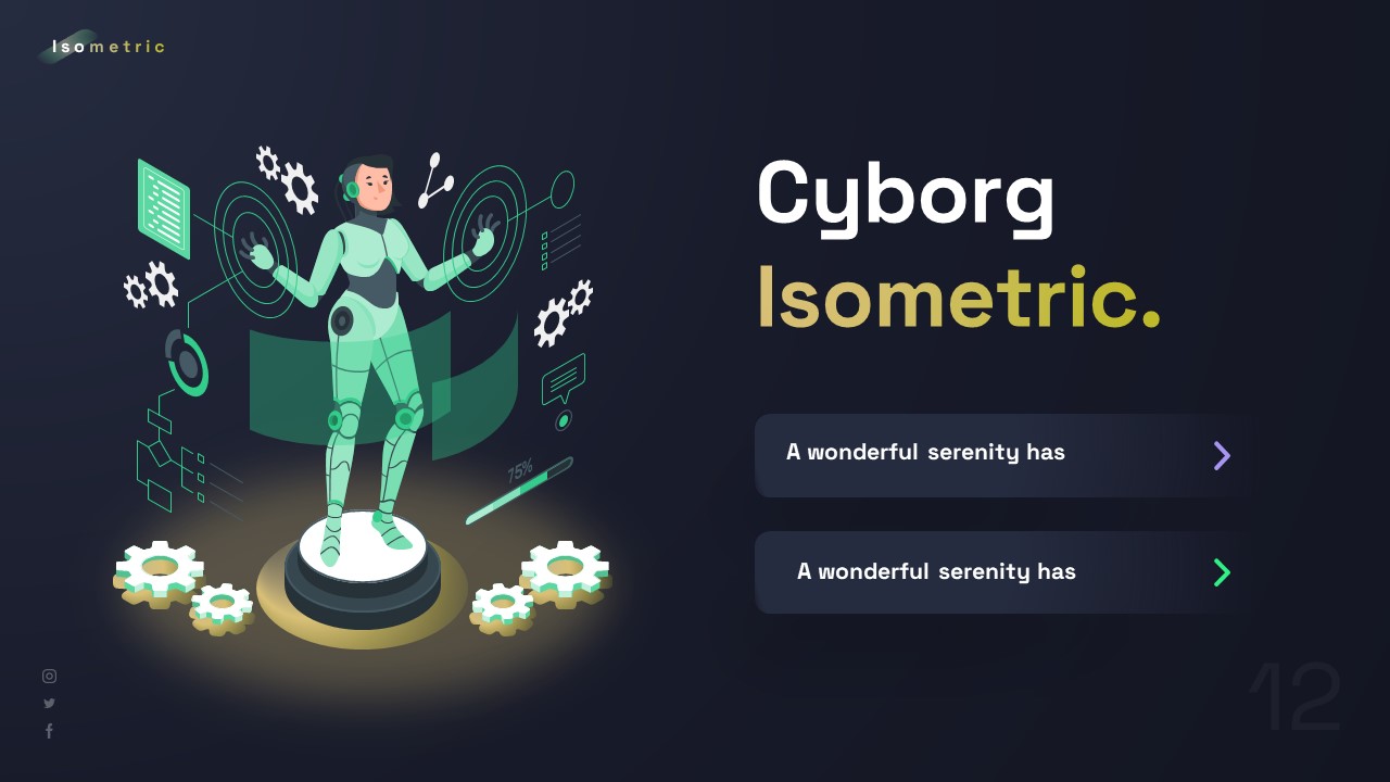 Isometric Vector Asset Creative PowerPoint Template, Presentation Templates