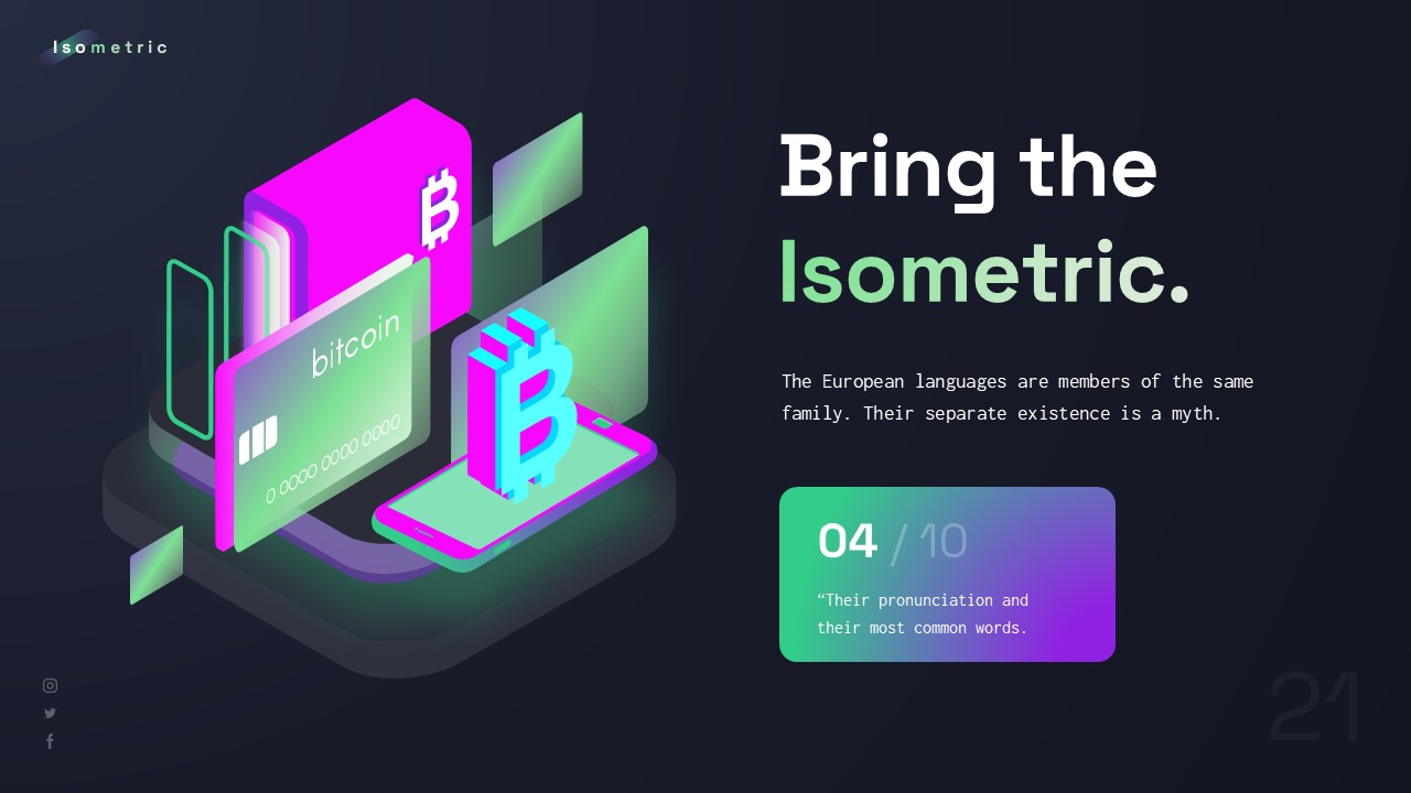 Isometric Vector Asset Creative PowerPoint Template, Presentation Templates