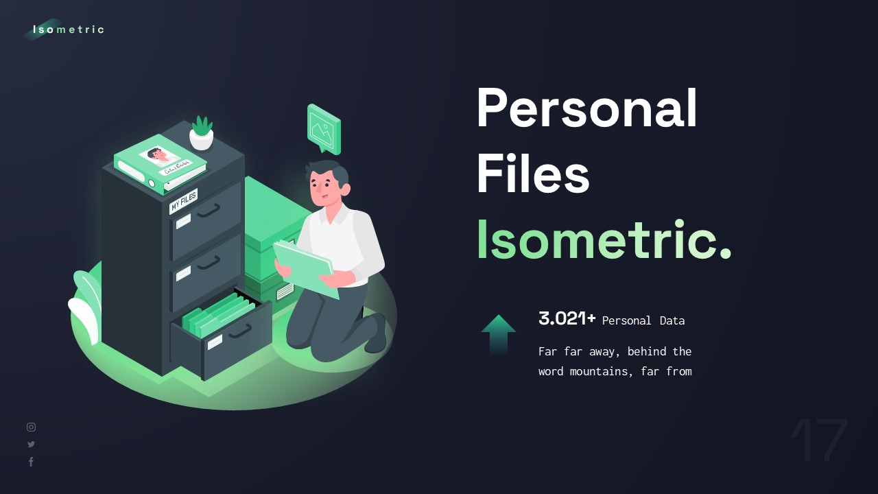 Isometric Vector Asset Creative PowerPoint Template, Presentation Templates