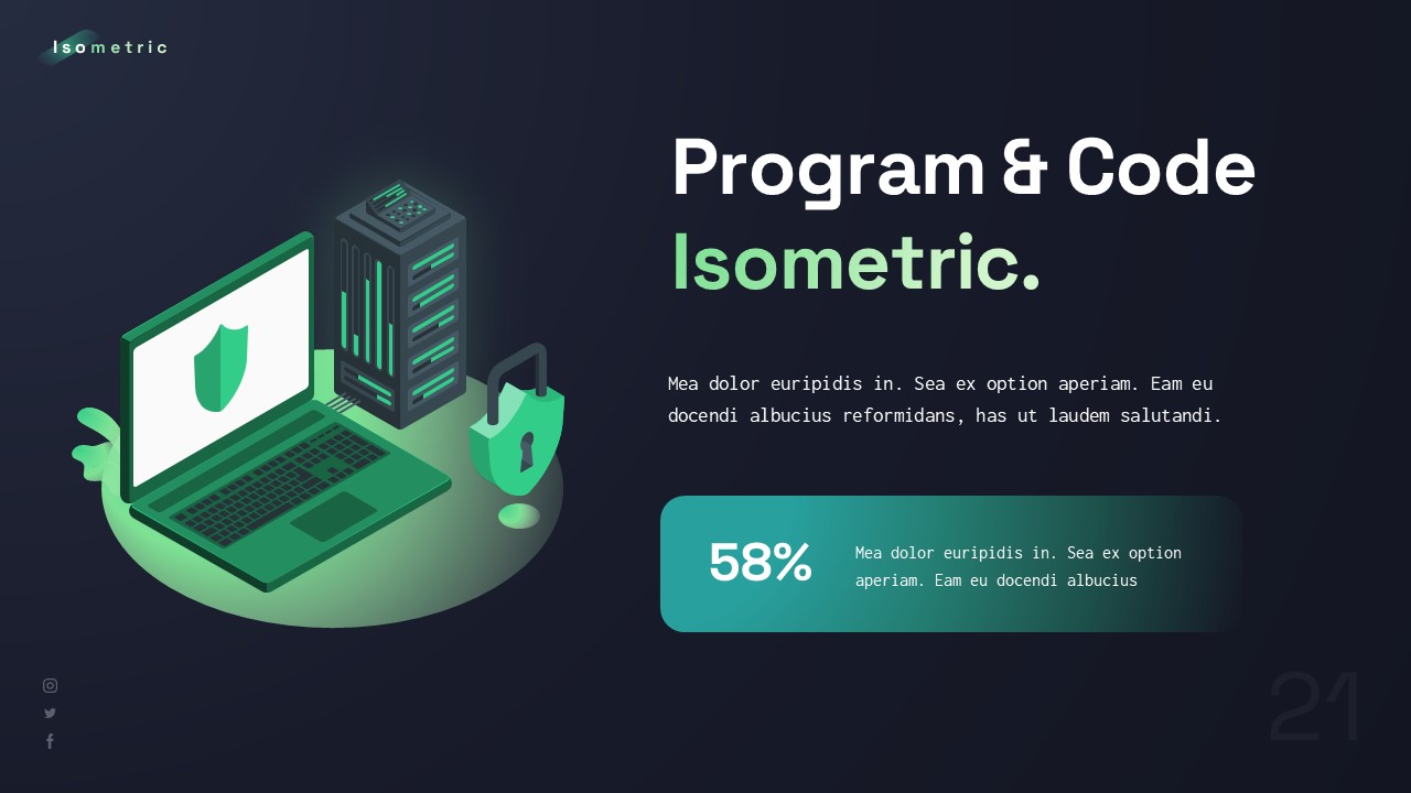 Isometric Vector Asset Creative PowerPoint Template, Presentation Templates