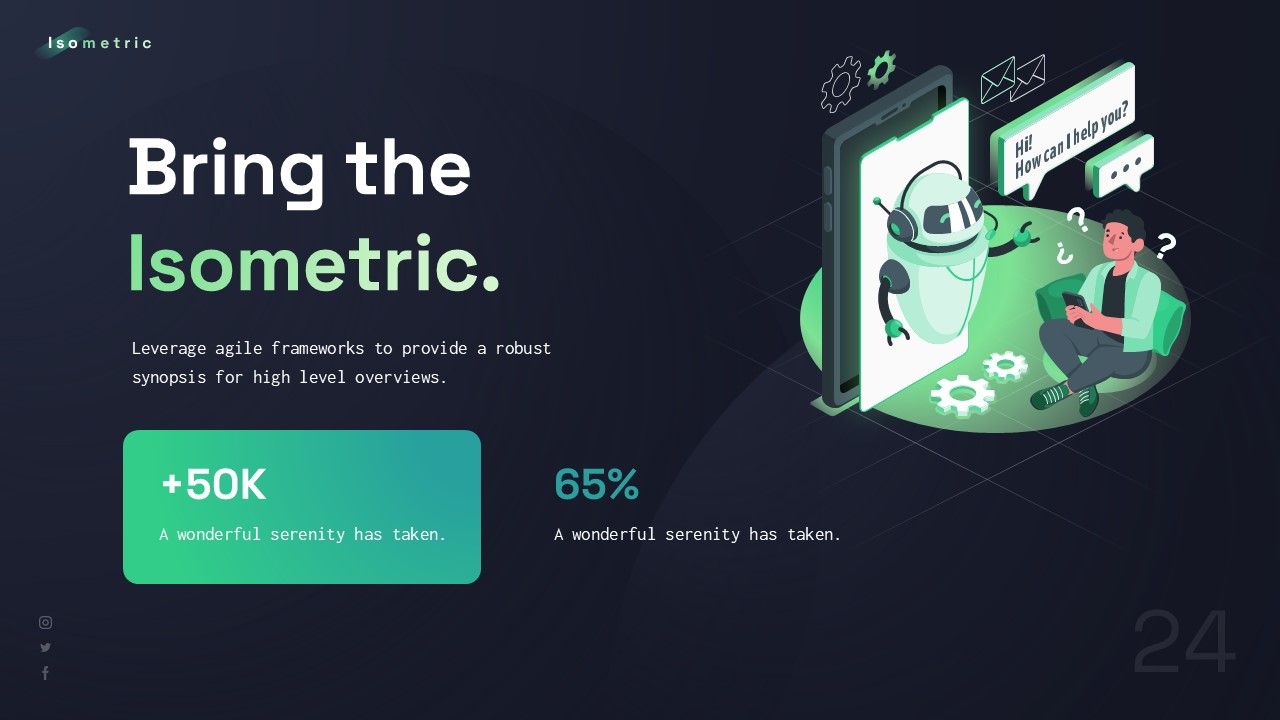 Isometric Vector Asset Creative PowerPoint Template, Presentation Templates
