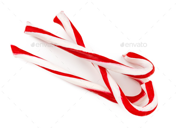 Stack of candy canes isolated on white background Stock Photo by ...