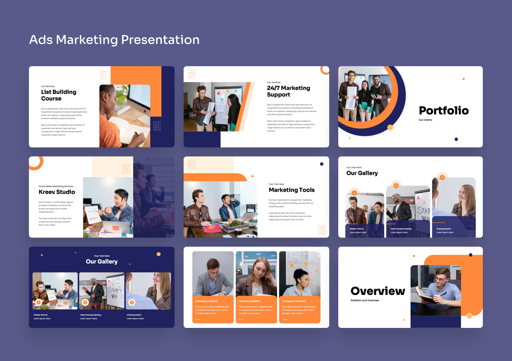Ads - Marketing Google Slides Presentation, Presentation Templates