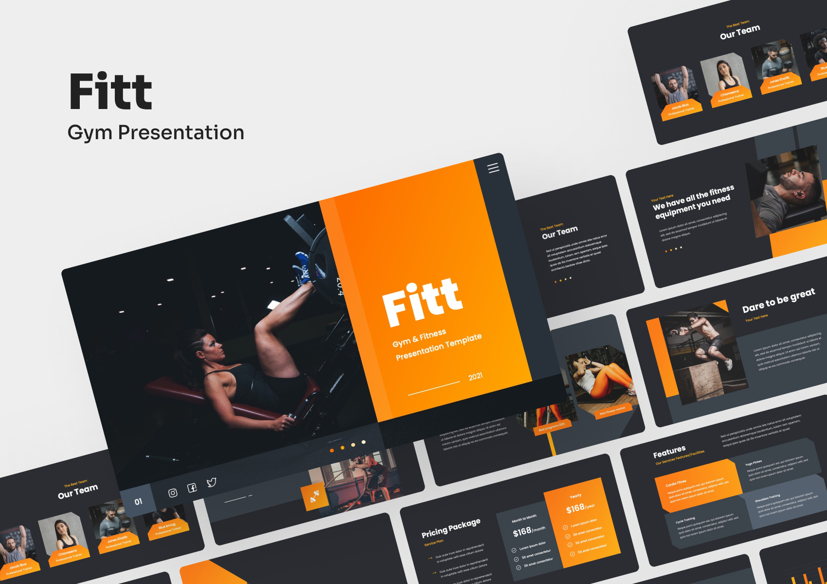 Fitt - Gym PowerPoint Presentation, Presentation Templates | GraphicRiver