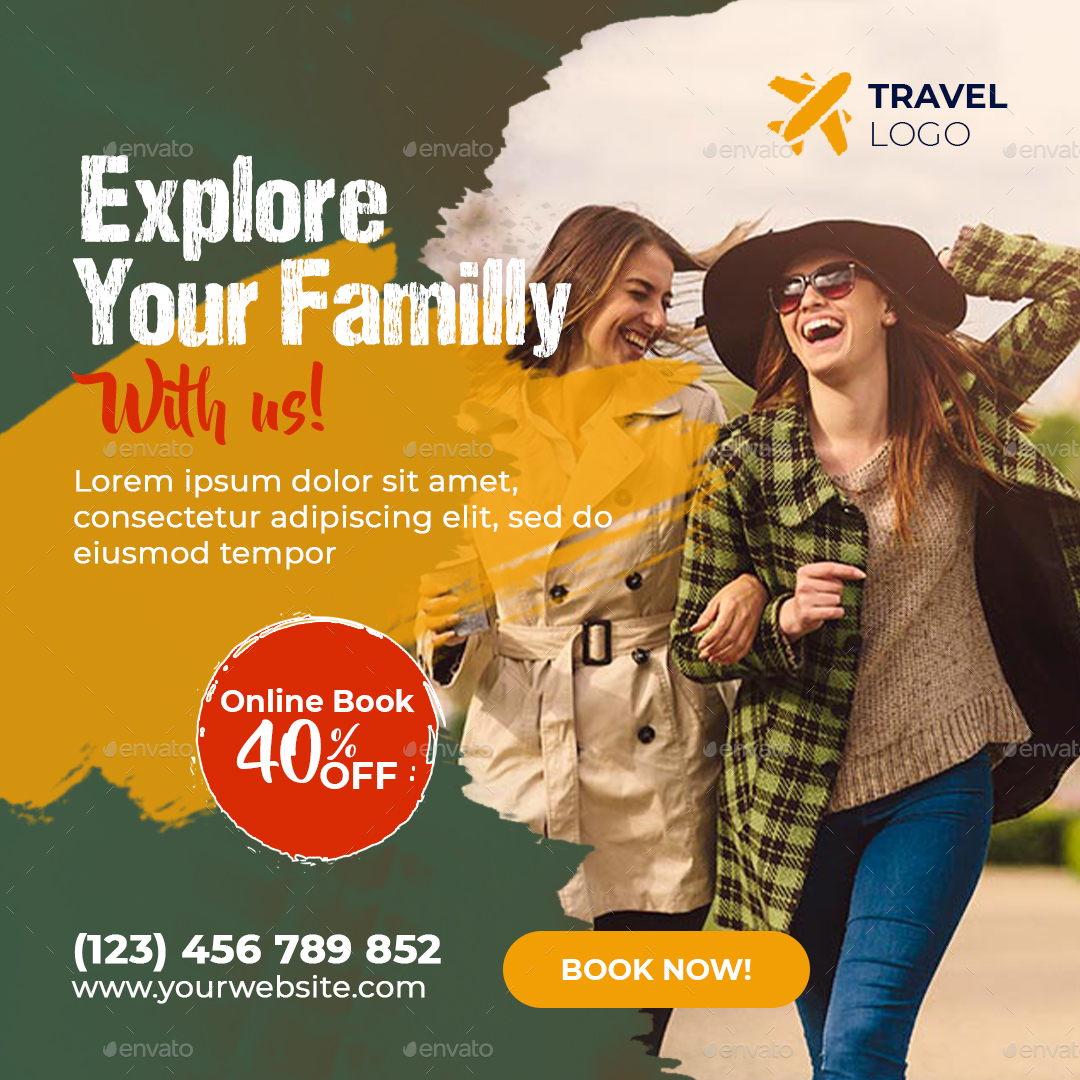 Travel Agency Ads, Web Elements | GraphicRiver