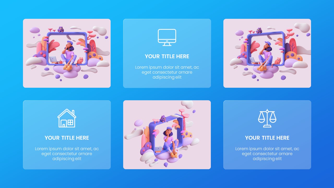 Glassmorphism PowerPoint Presentation Template, Presentation Templates
