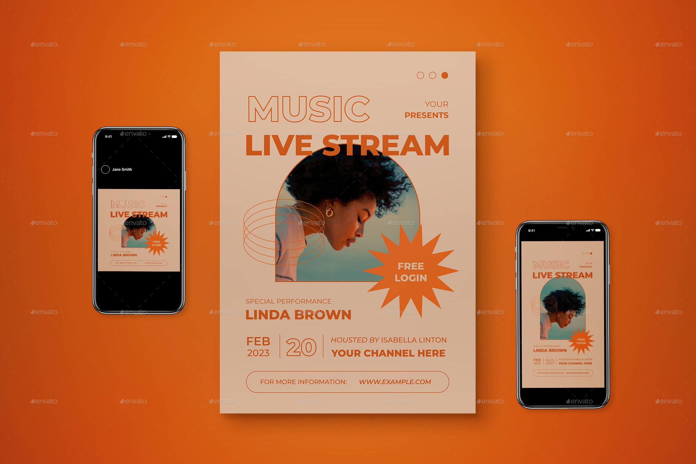 Live Stream Music Flyer Set, Print Templates | GraphicRiver