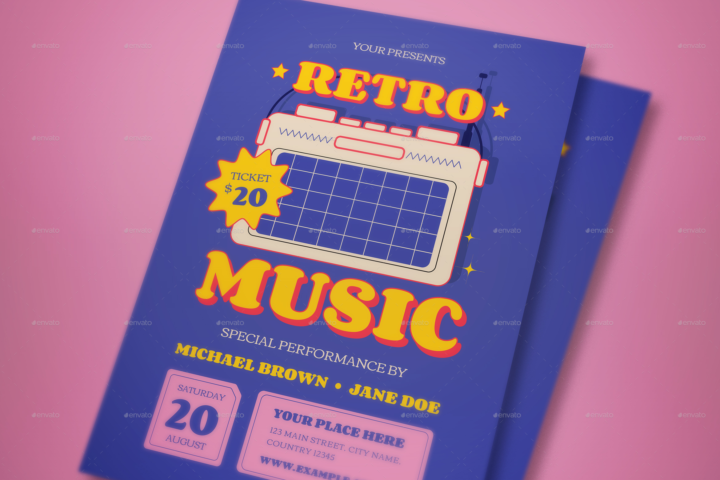 Retro Music Flyer Set, Print Templates | GraphicRiver