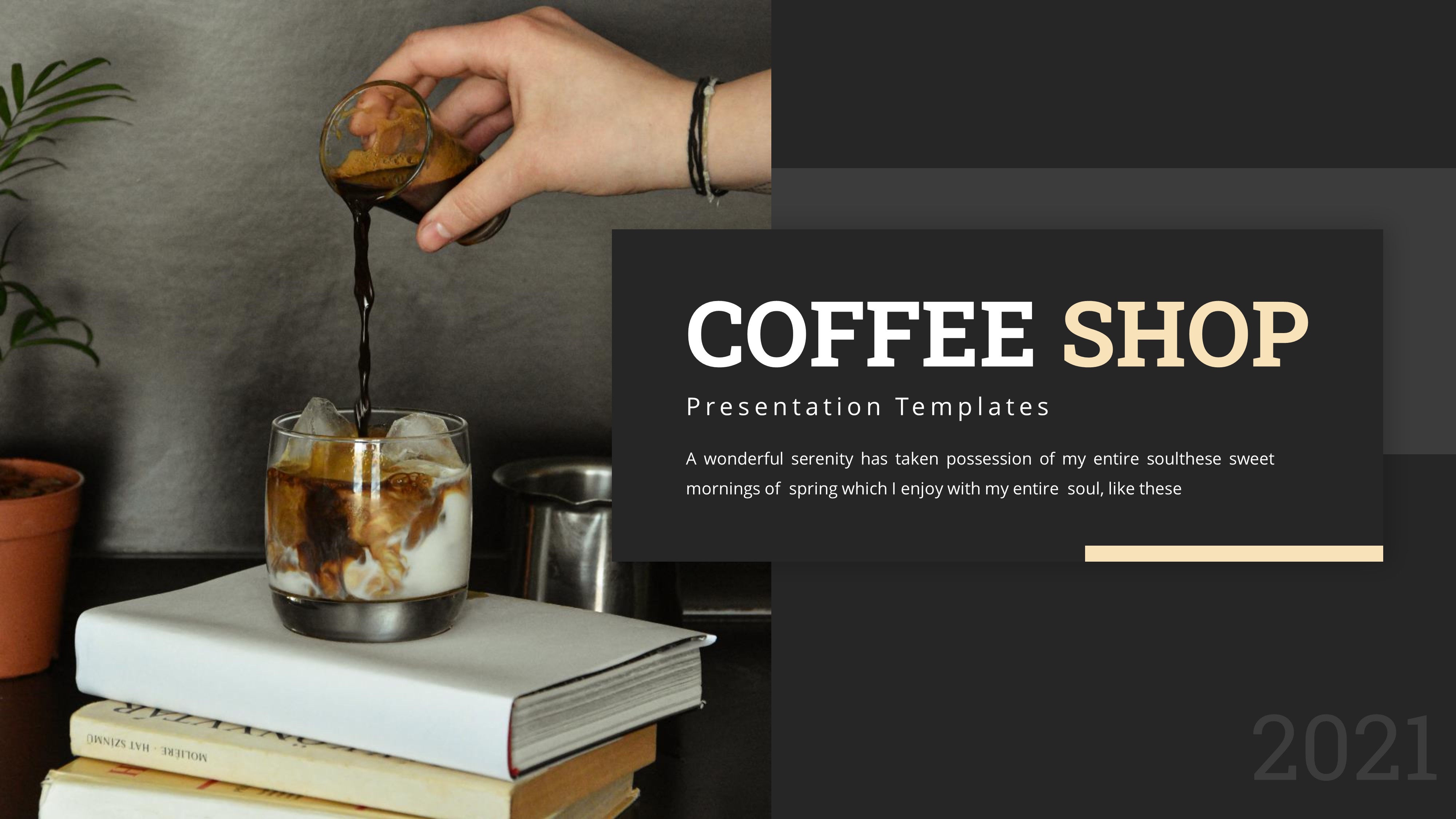 Coffee Shop Google Slide Template Presentation, Presentation Templates