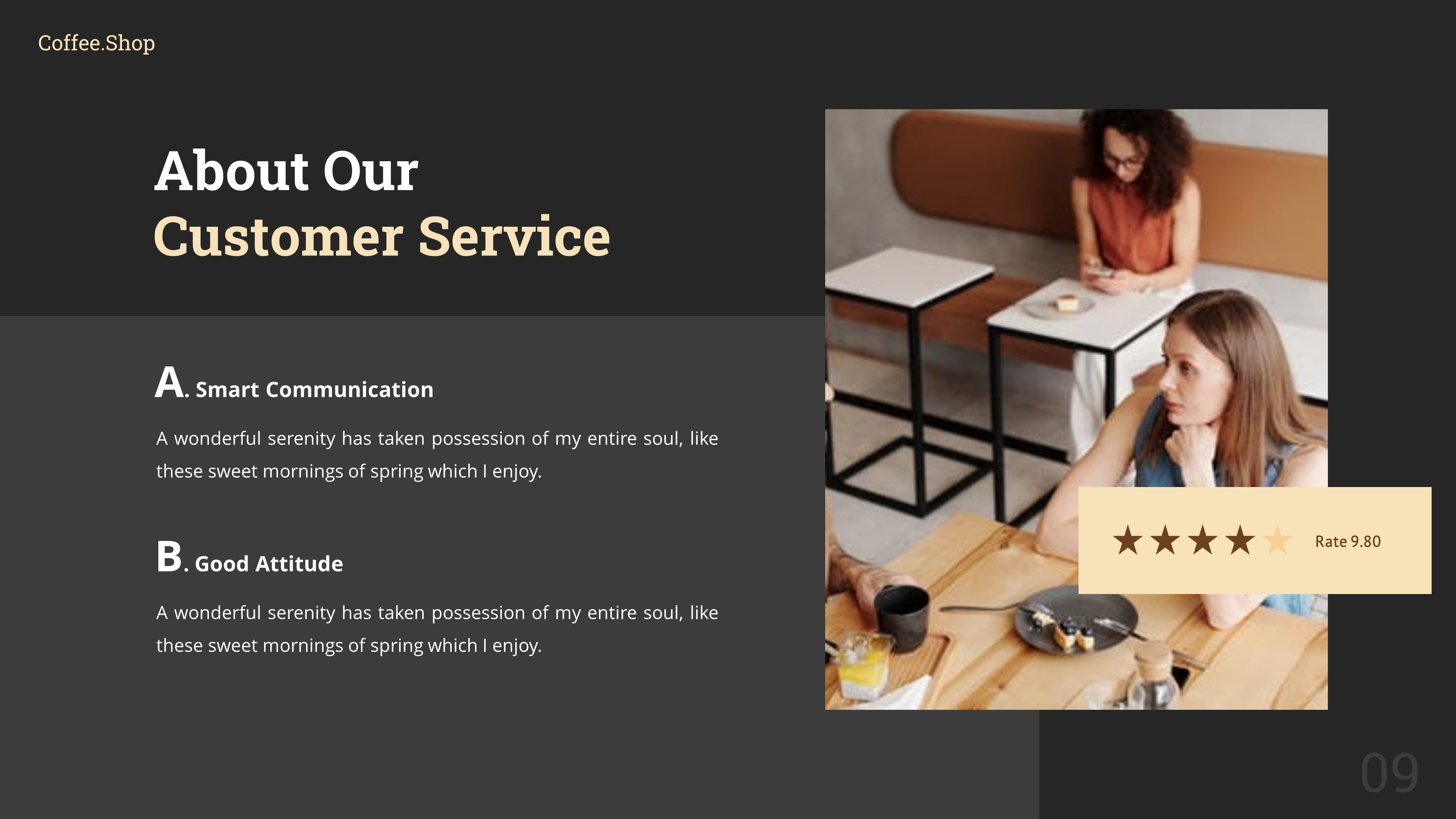 Coffee Shop Google Slide Template Presentation, Presentation Templates