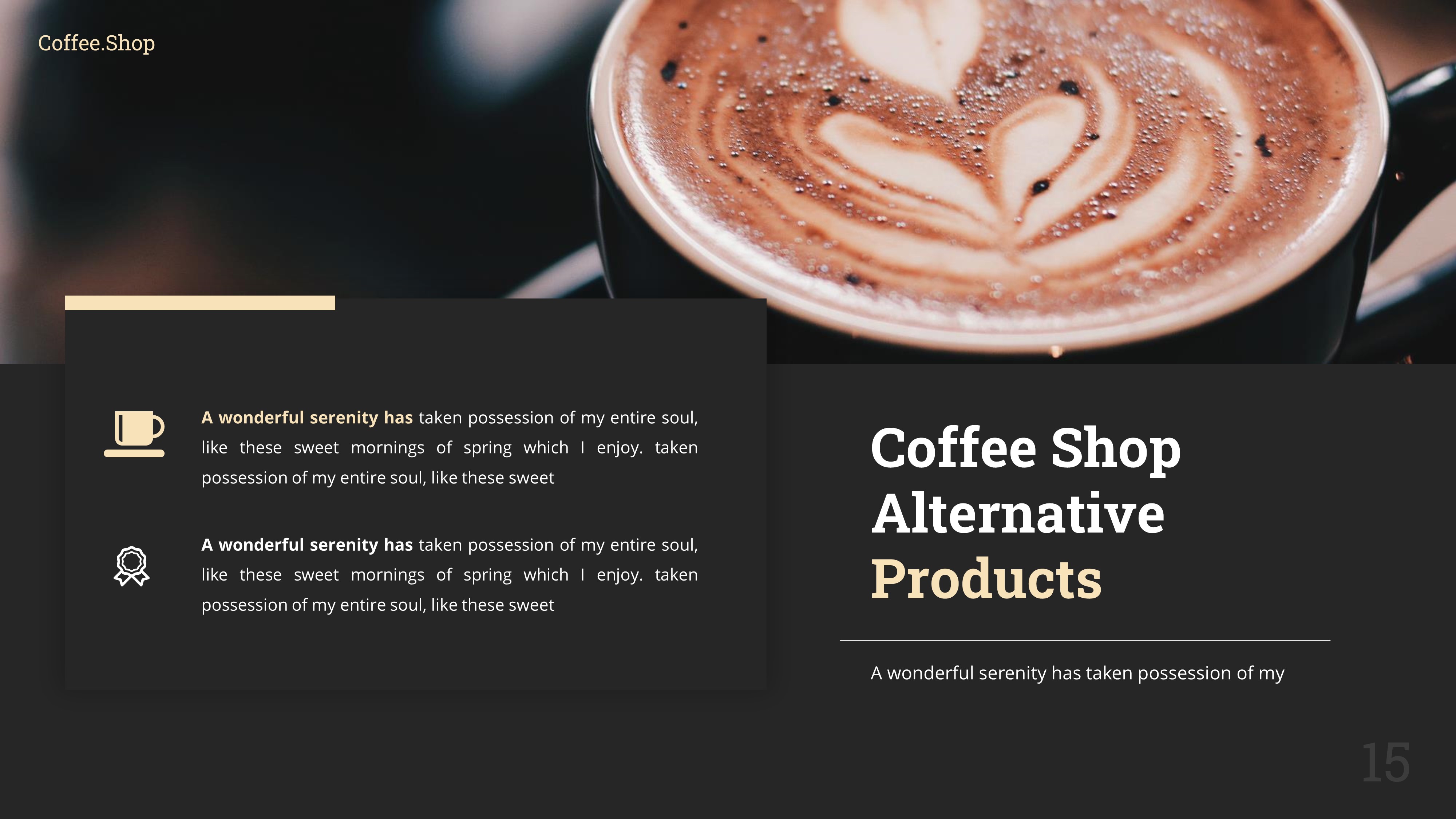 Coffee Shop Google Slide Template Presentation, Presentation Templates
