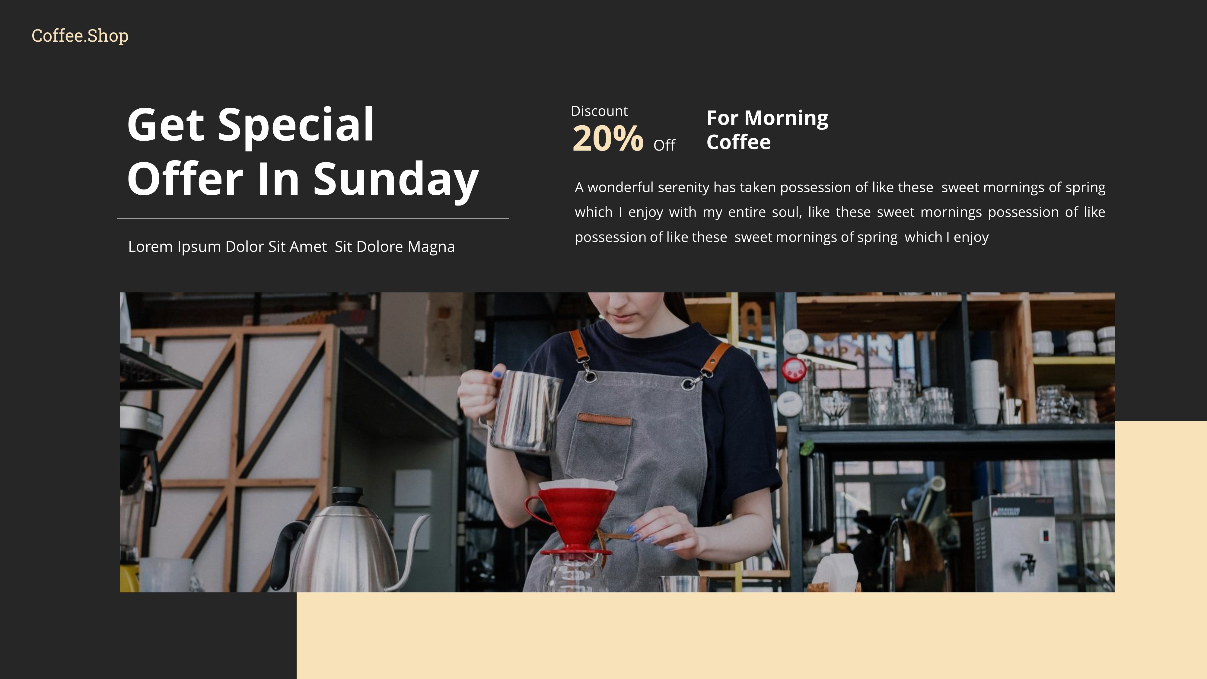 Coffee Shop Google Slide Template Presentation, Presentation Templates