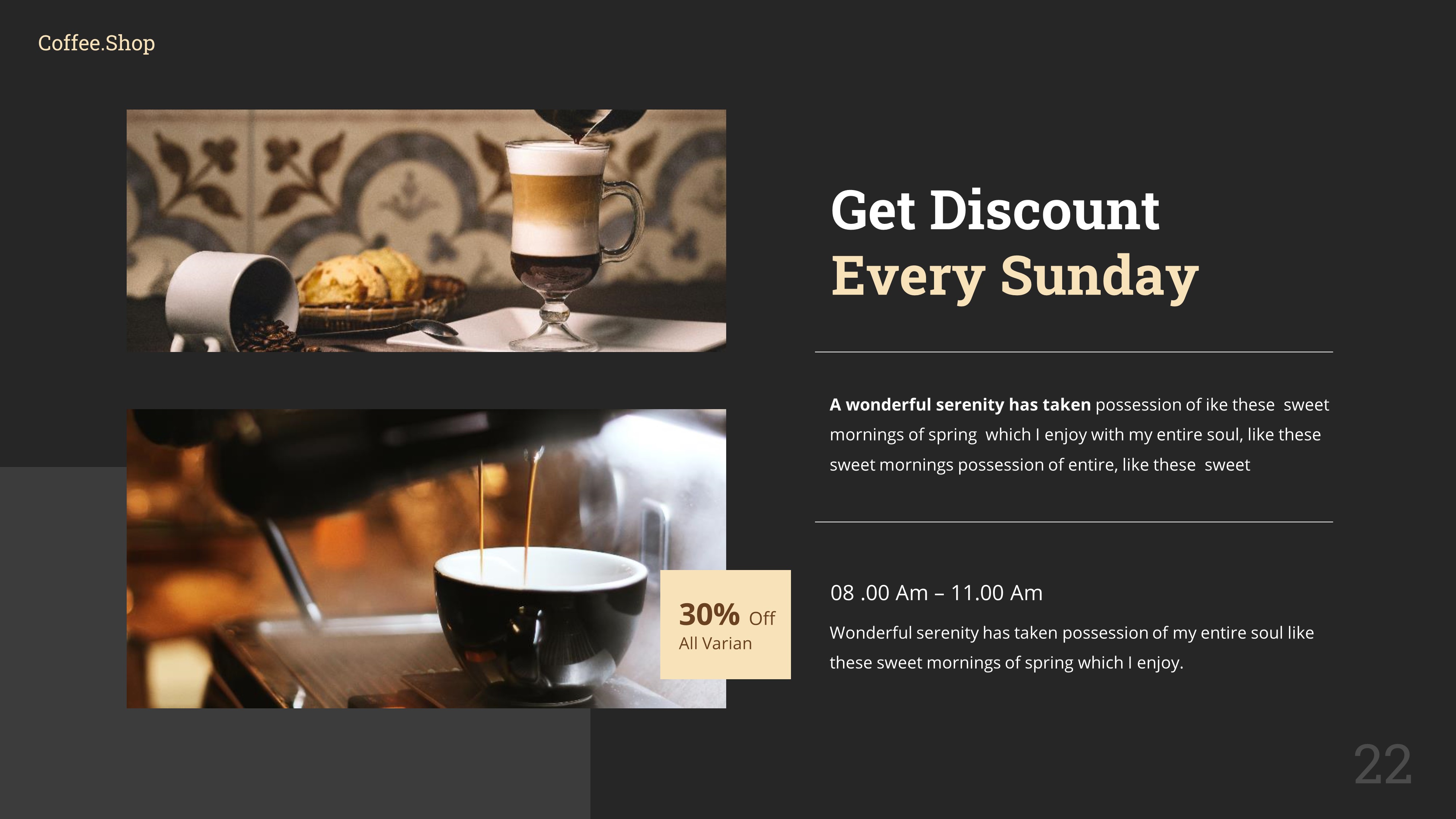 Coffee Shop Google Slide Template Presentation, Presentation Templates