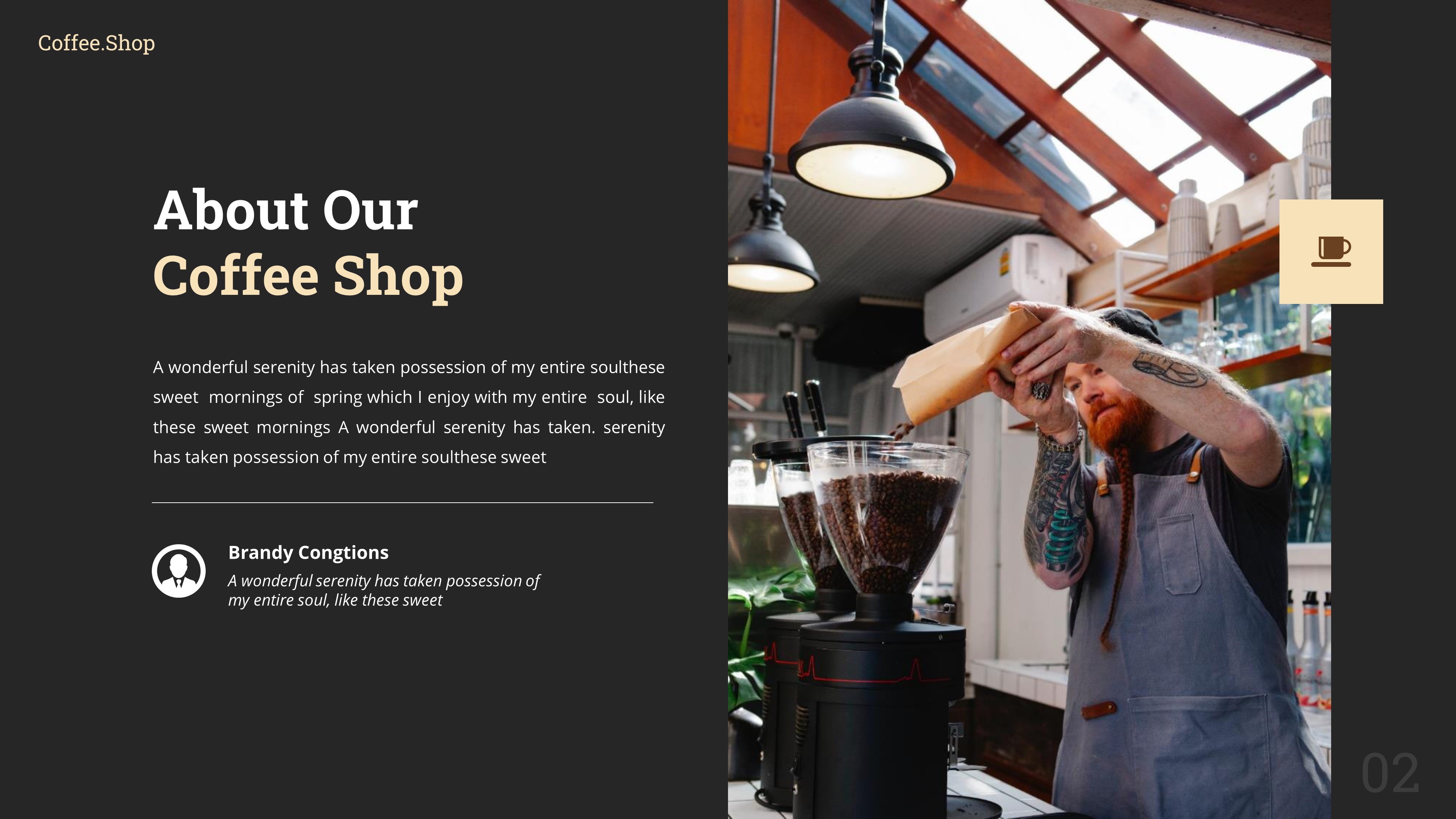 Coffee Shop Google Slide Template Presentation, Presentation Templates