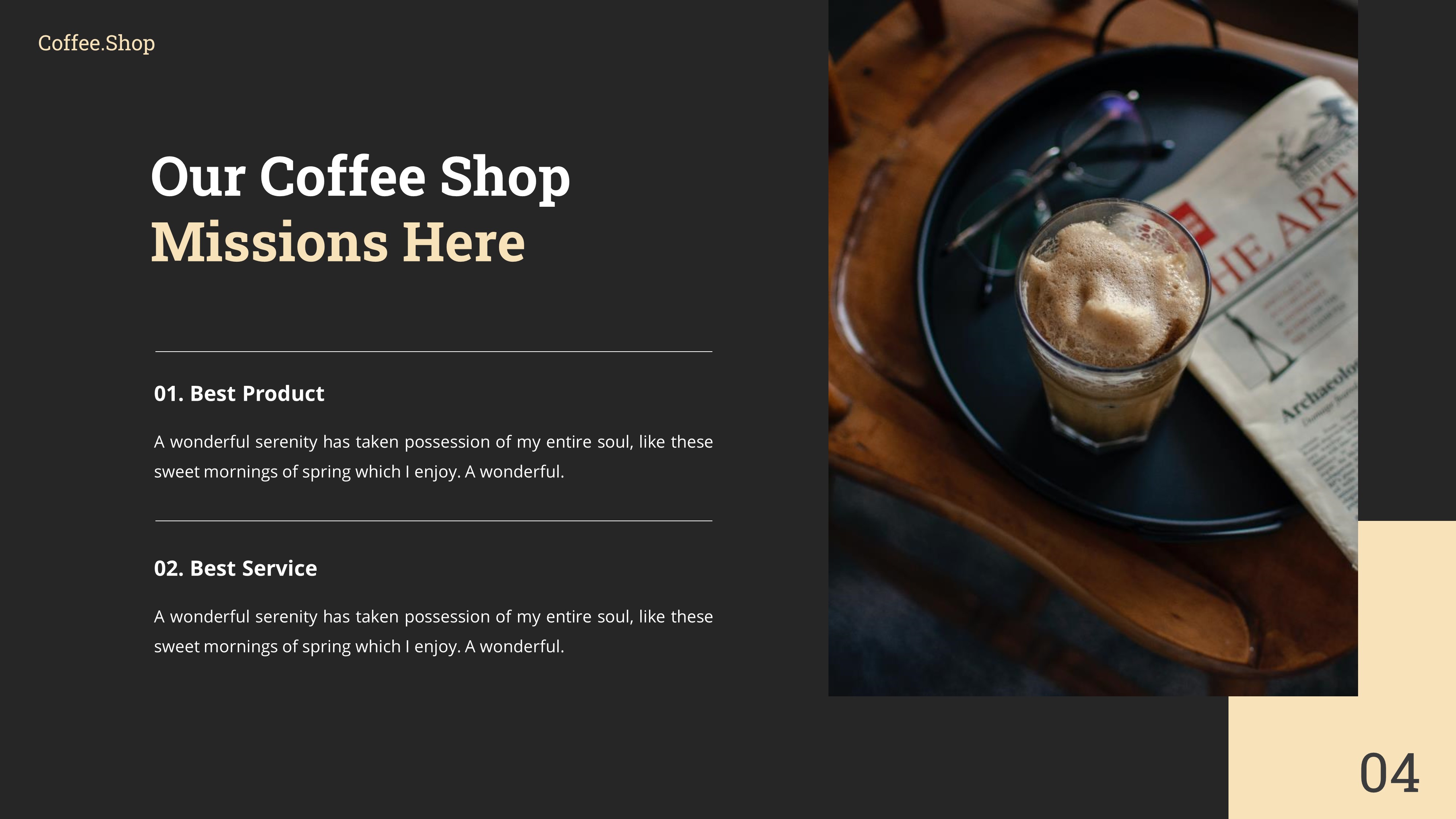 Coffee Shop Google Slide Template Presentation, Presentation Templates