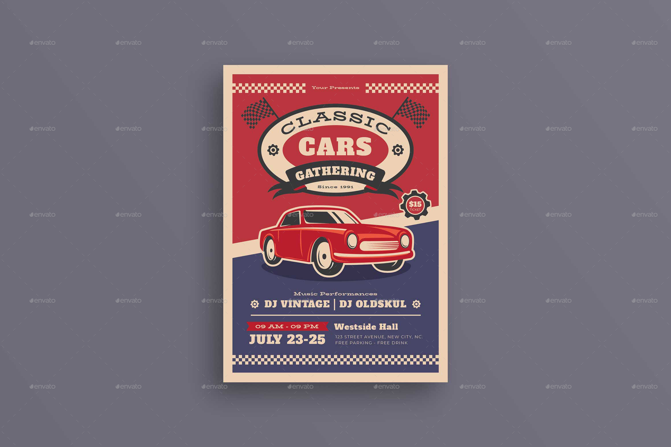 Classic Car Gathering Template, Print Templates | GraphicRiver