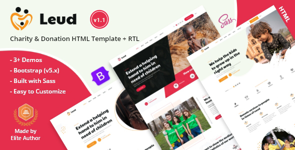 Leud - Charity & Donation HTML Template Latest Version | Themeprison