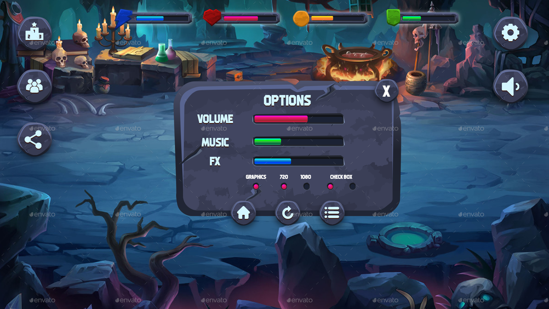 2D-Mobile GUI Game pack, Game Assets | GraphicRiver