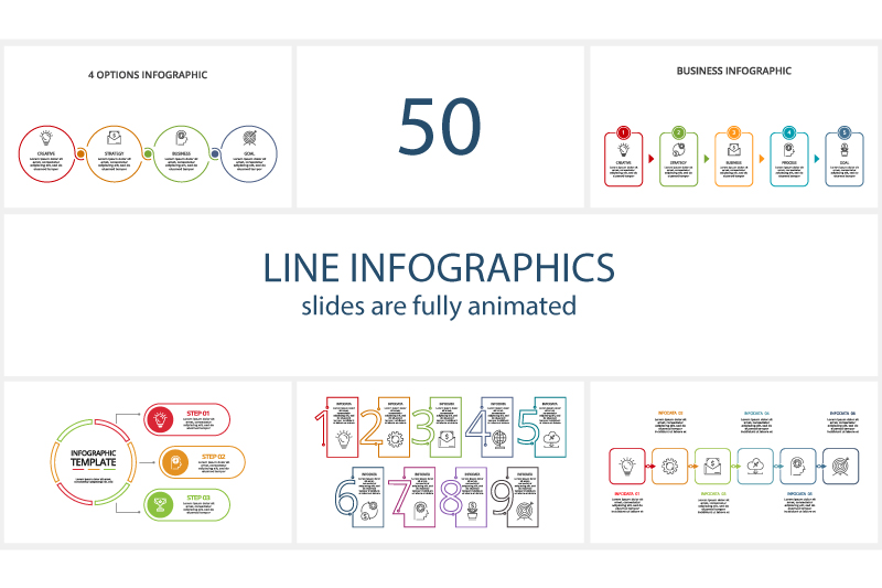 Line Animated Infographics by Nizhnik | GraphicRiver