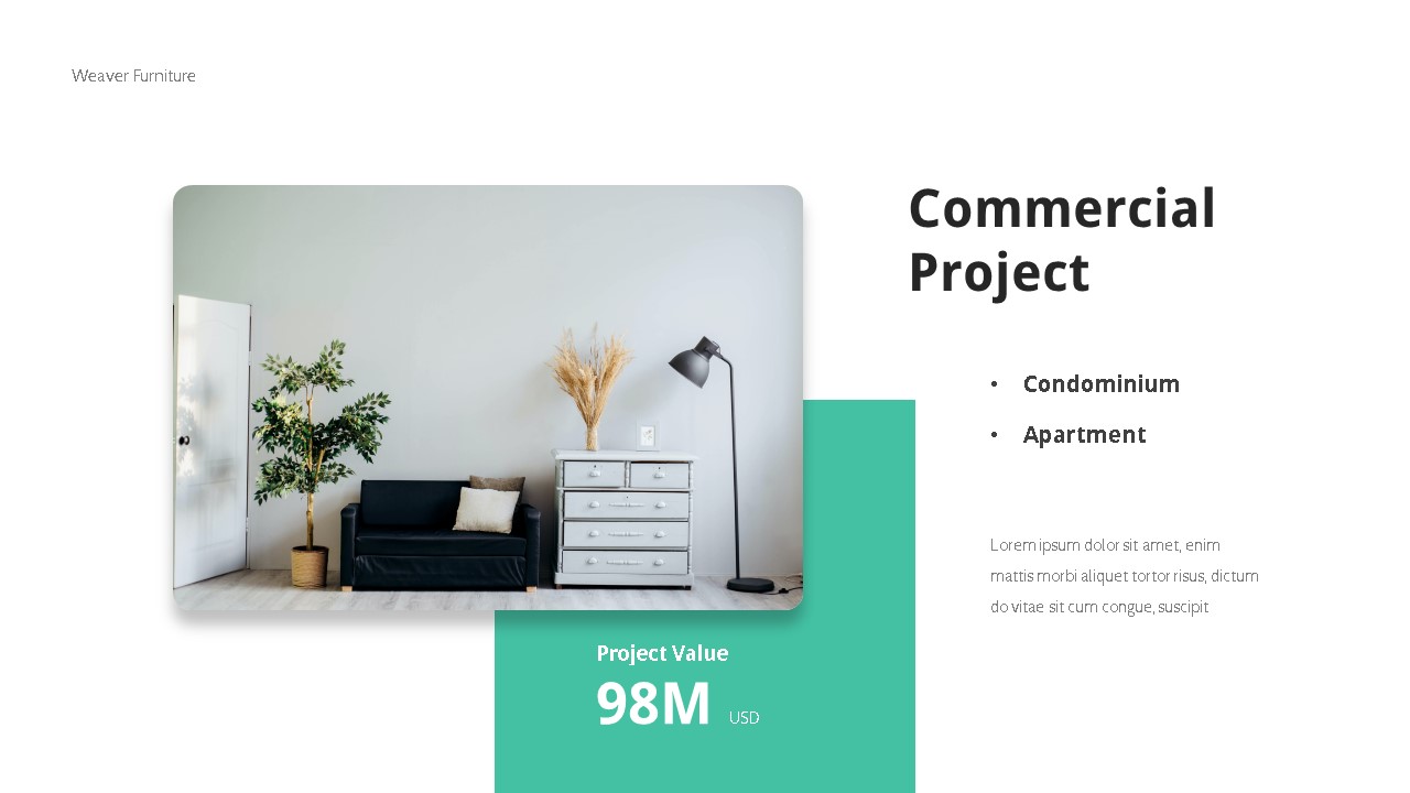 Weaver Modern Furniture Powerpoint Template, Presentation Templates