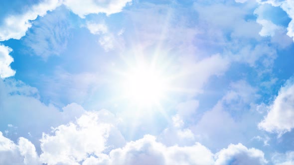 Magic Fairytale Sky and Clouds with a Shining Sun, Stock Footage ...