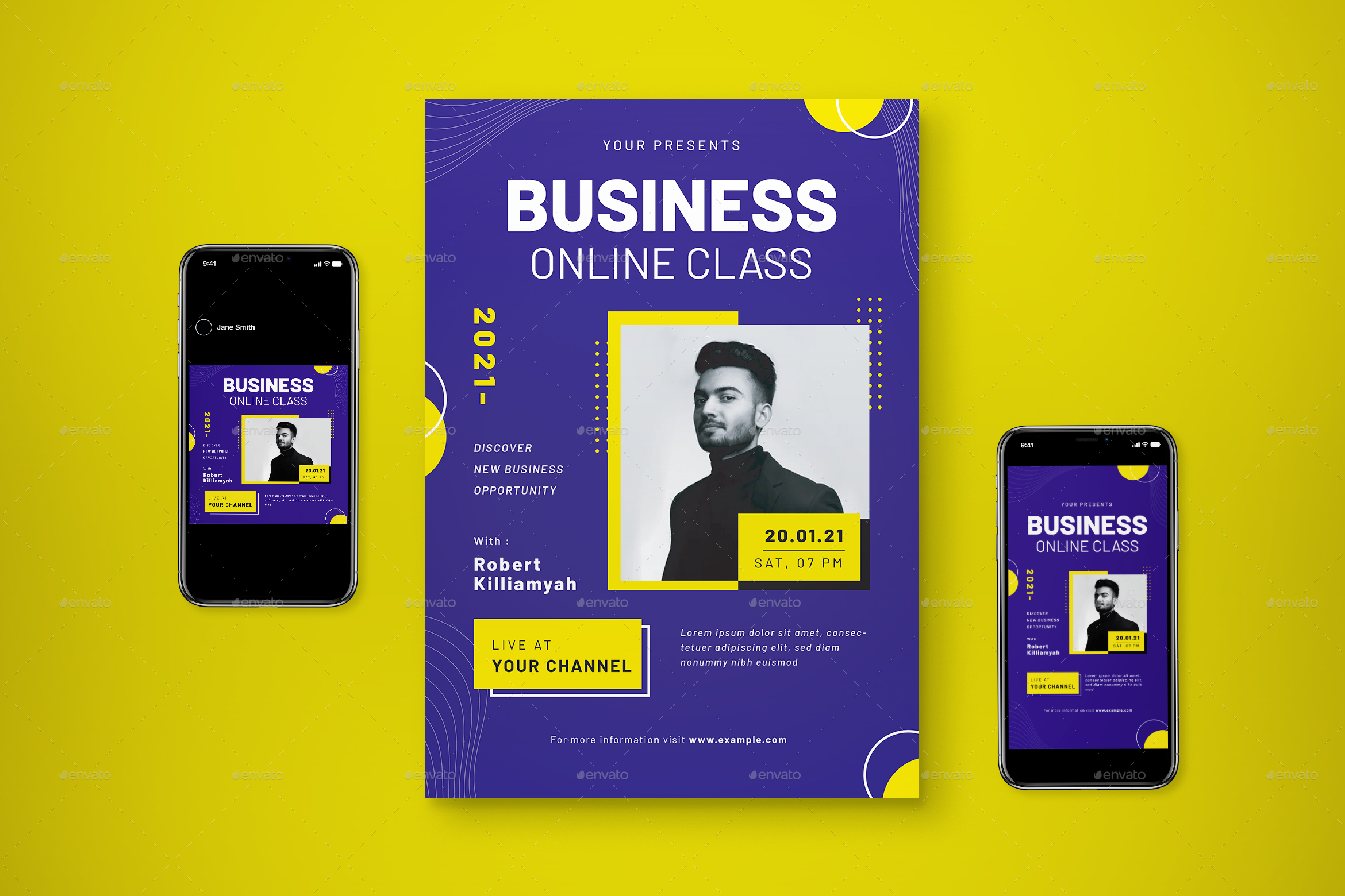 Online Business Class Flyer Set, Print Templates | GraphicRiver