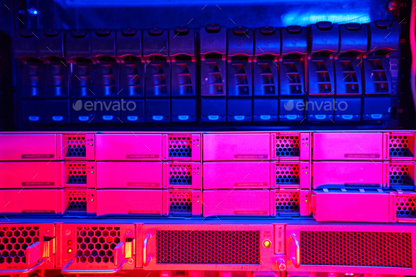 Hosting platform for storage servers in datacenter Stock Photo by Iakobchuk