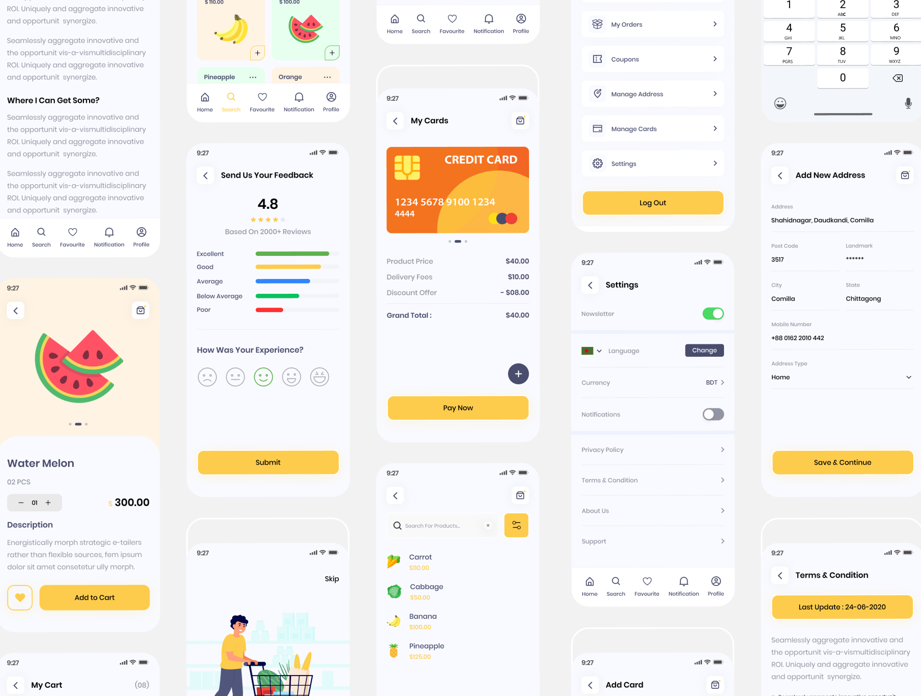 Grocery Hut | Food & Grocery Store App Figma UI Template by pixency