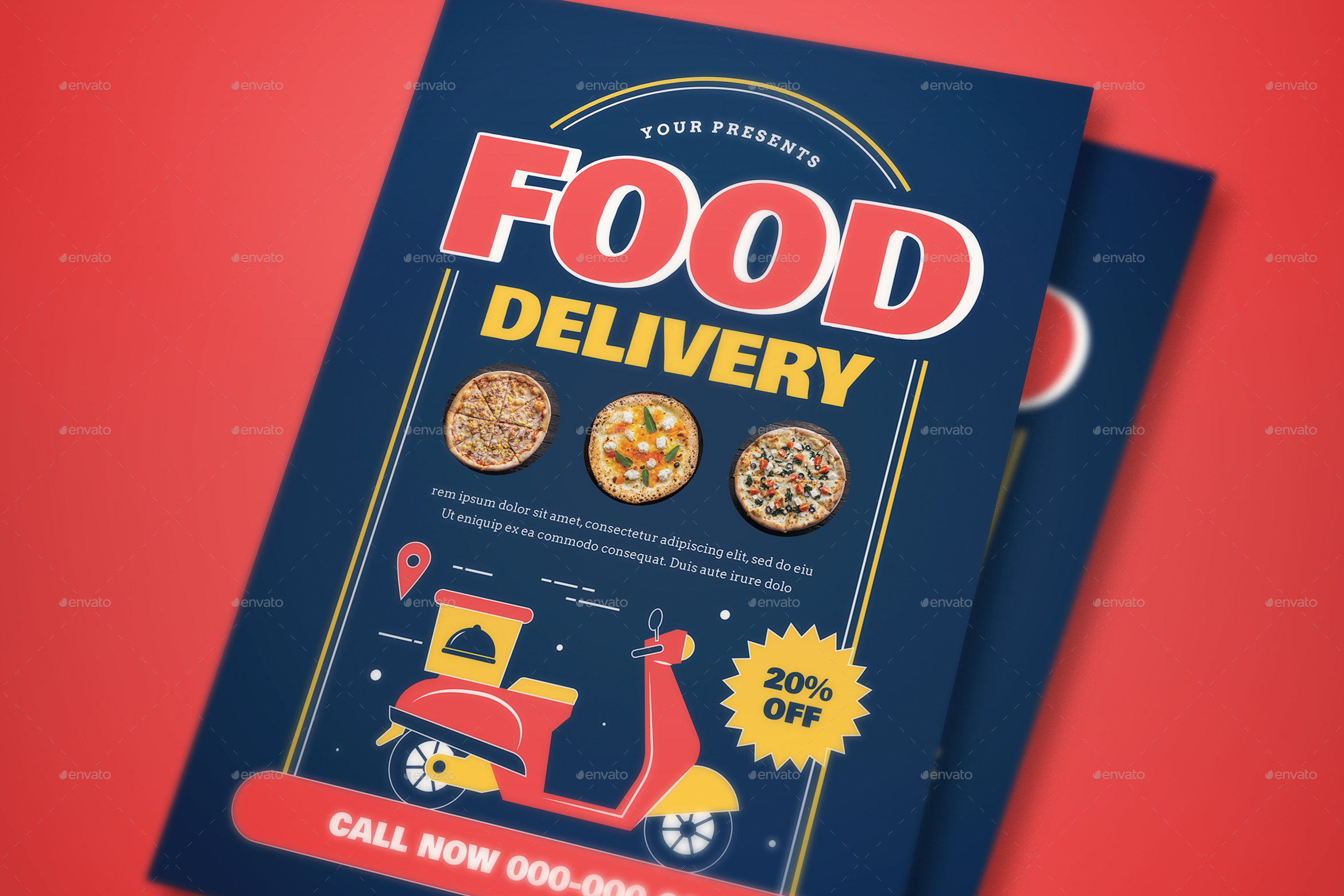 Food Delivery Flyer Set, Print Templates | GraphicRiver