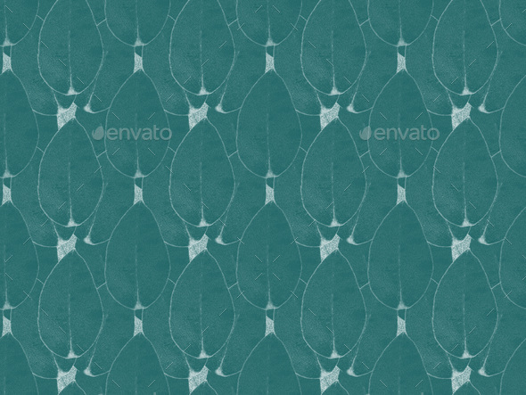 pattern background with turquoise floral tree leaves Stock Photo by ...