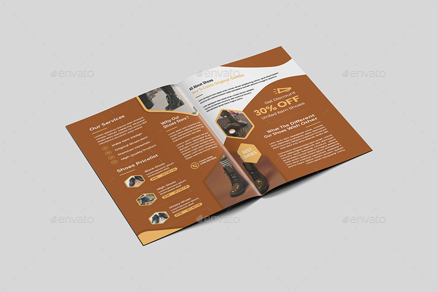 Shoes Bifold Brochure, Print Templates | GraphicRiver