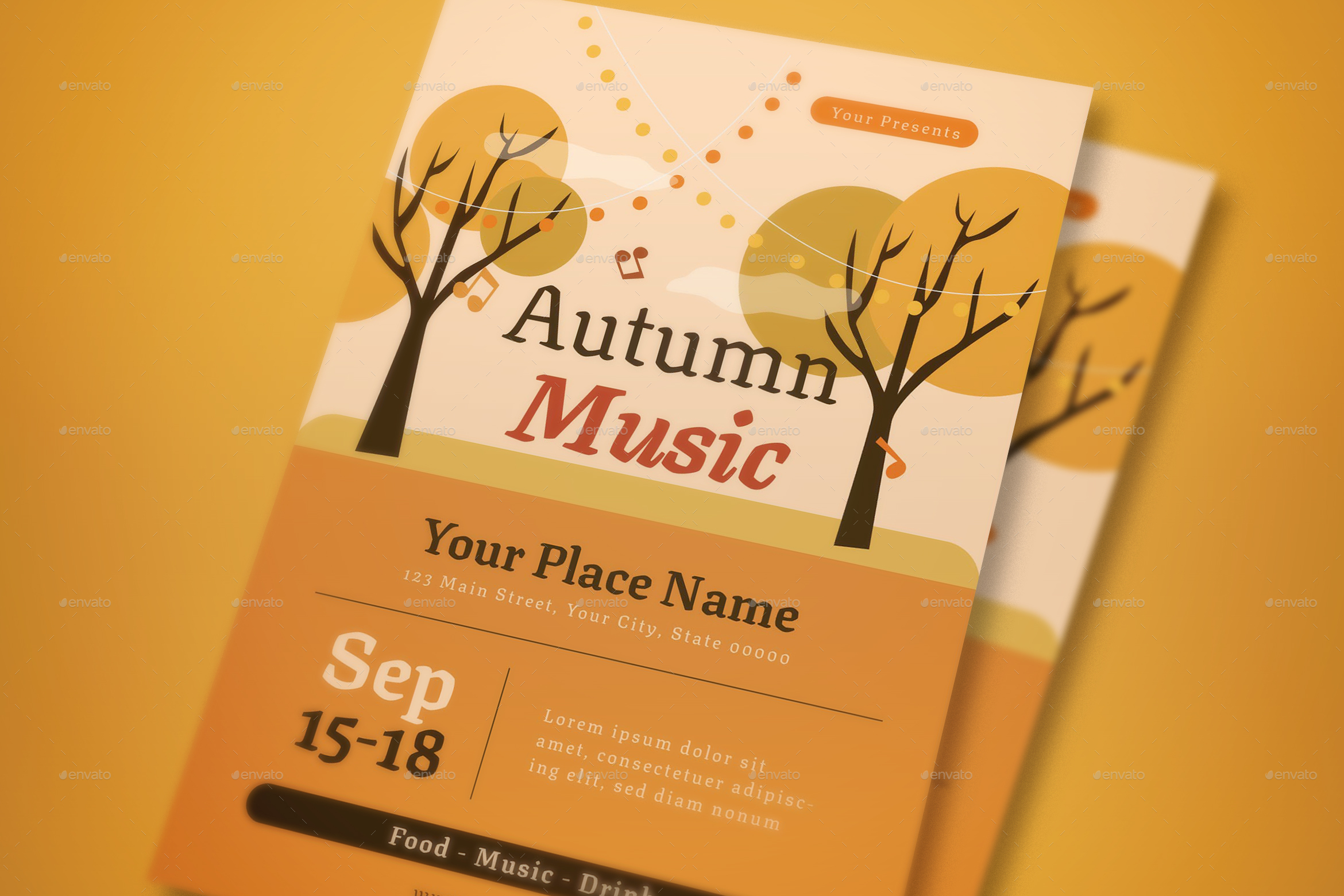 Music Autumn Flyer Set, Print Templates | GraphicRiver
