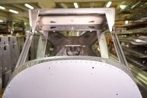 Metal, aircraft body part. Stock Photo by stockfilmstudio | PhotoDune