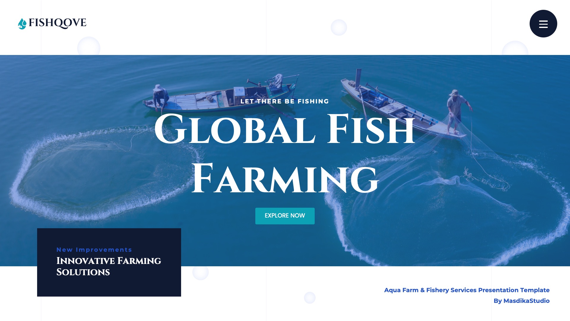Fishqove - Aqua Farm & Fishery Powerpoint Template, Presentation Templates