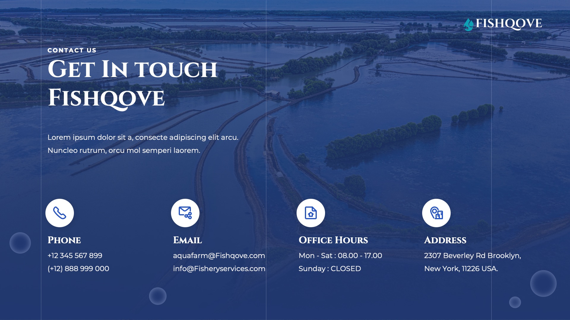 Fishqove - Aqua Farm & Fishery Powerpoint Template, Presentation Templates