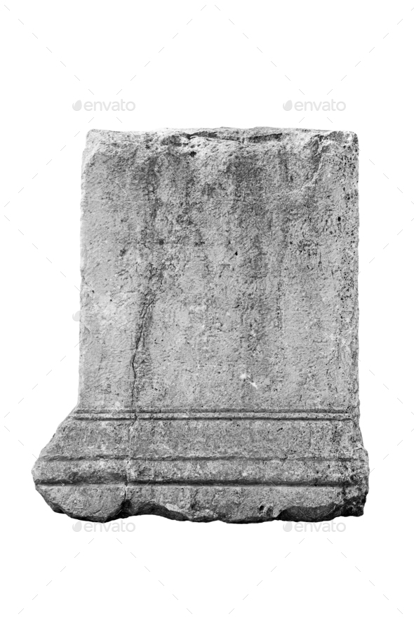 large square stone column isolated on white background Stock Photo by ...