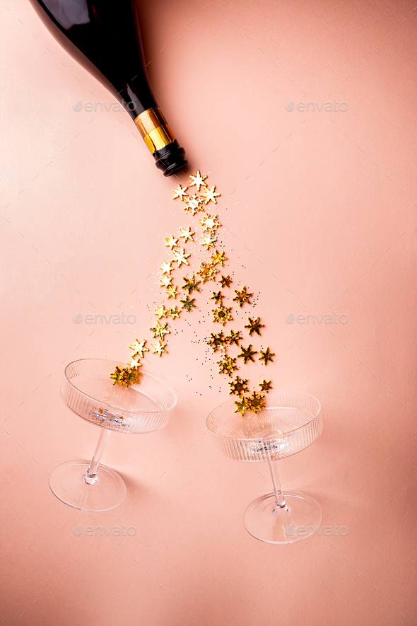 Champagne bottle, top view Stock Photo by ipolly80 | PhotoDune