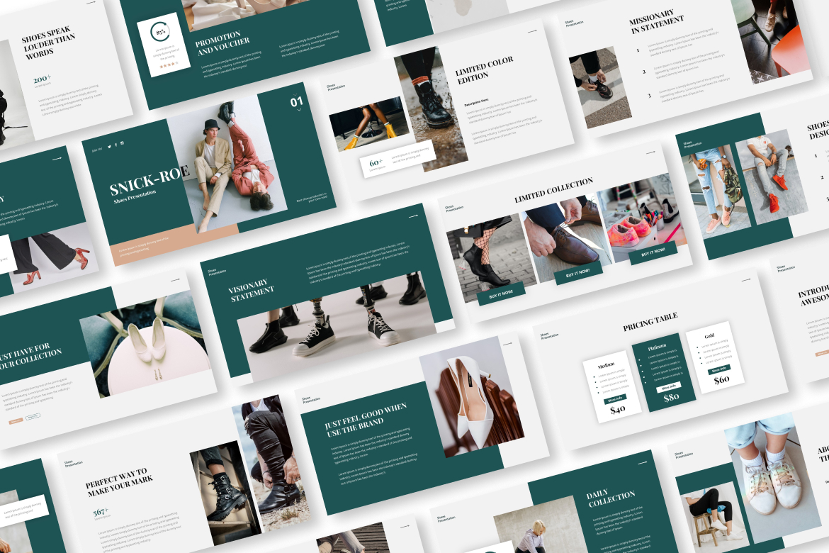 Snick-roe Shoes Powerpoint Presentation Template, Presentation Templates