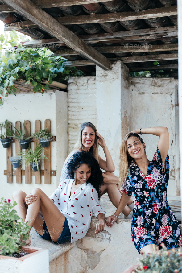 Three girls posing on the street Stock Photo by ADDICTIVE_STOCK | PhotoDune