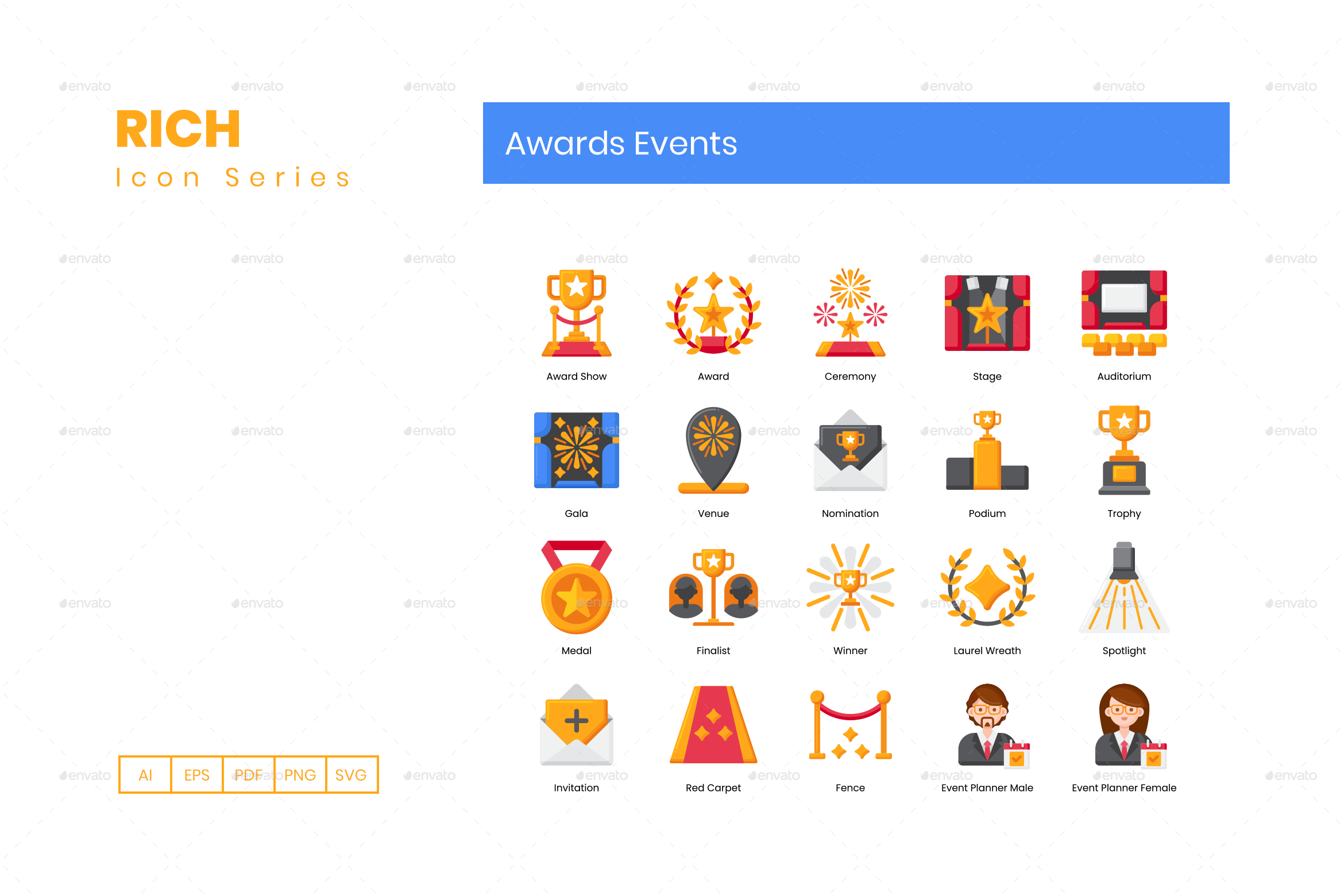 77 Award Events Icons | Rich Series, Icons | GraphicRiver