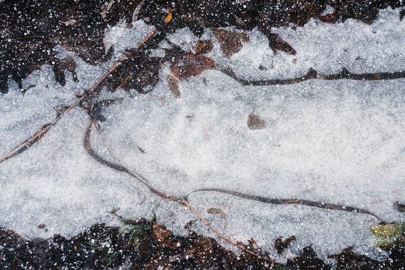 Snow falling on ground Stock Photo by ADDICTIVE_STOCK | PhotoDune