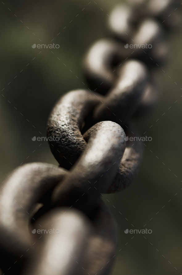 Textured surface of chain in closeup Stock Photo by ADDICTIVE_STOCK