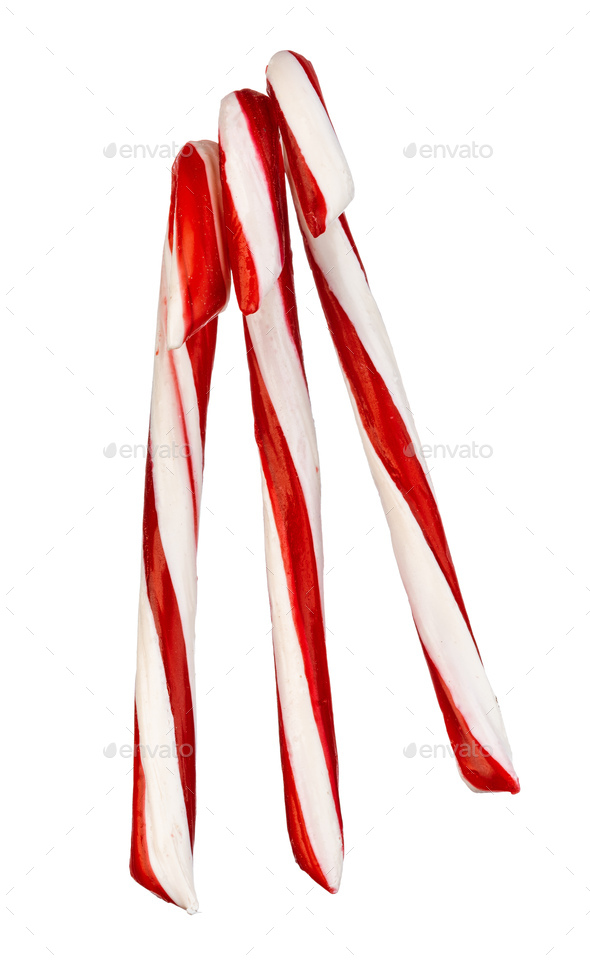 Stack of candy canes isolated on white background Stock Photo by ...