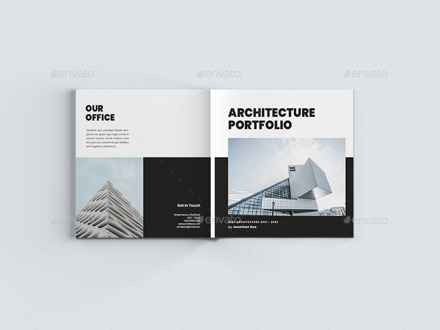Square Architecture Portfolio, Print Templates | GraphicRiver