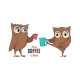 Coffee Poster with Owls, Vectors | GraphicRiver