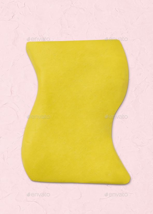 Abstract shape clay craft irregular textured shape in yellow DIY ...