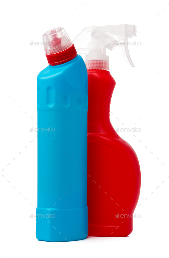 Plastic liquid detergent container on white background Stock Photo by ...