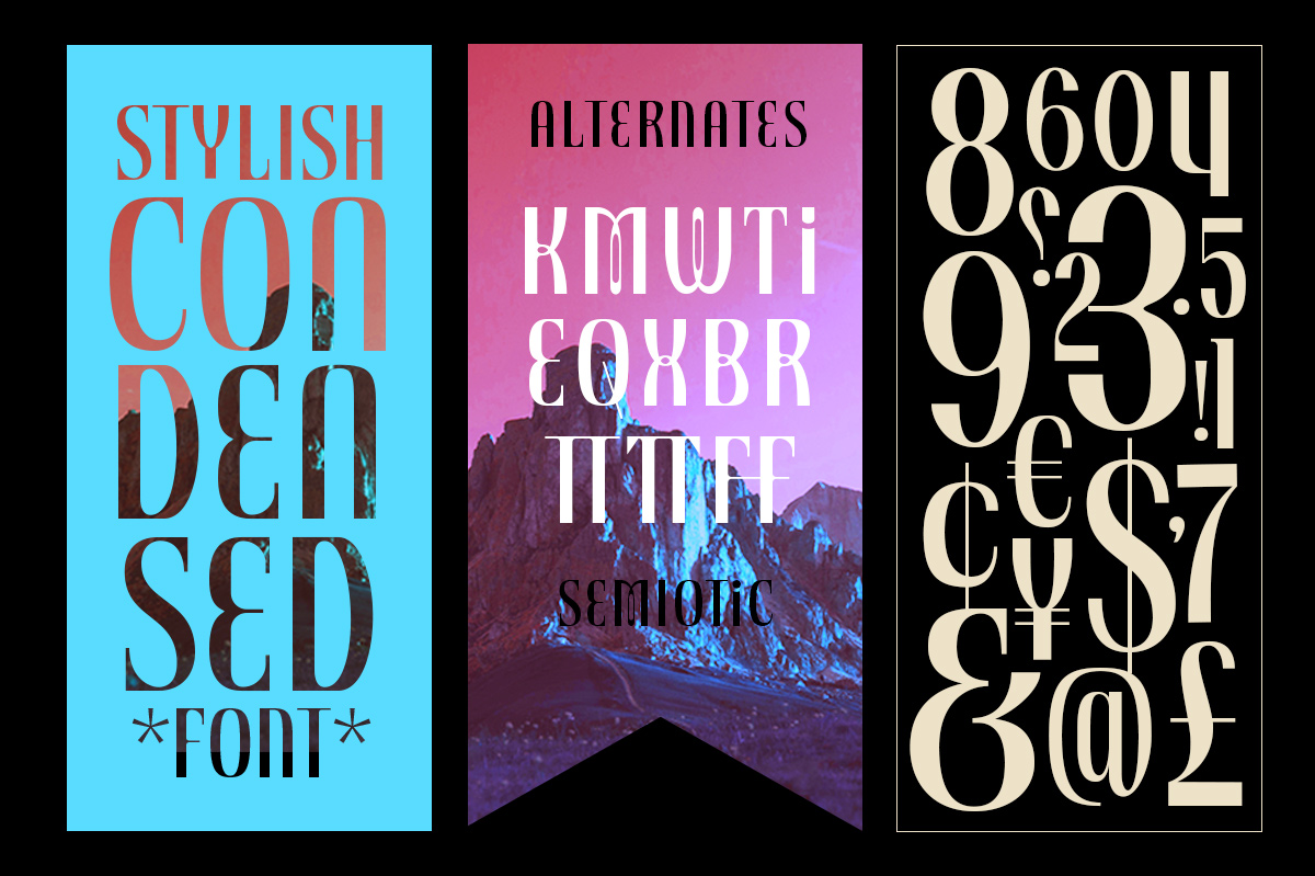 Semiotic - Stylish Condensed, Fonts | GraphicRiver
