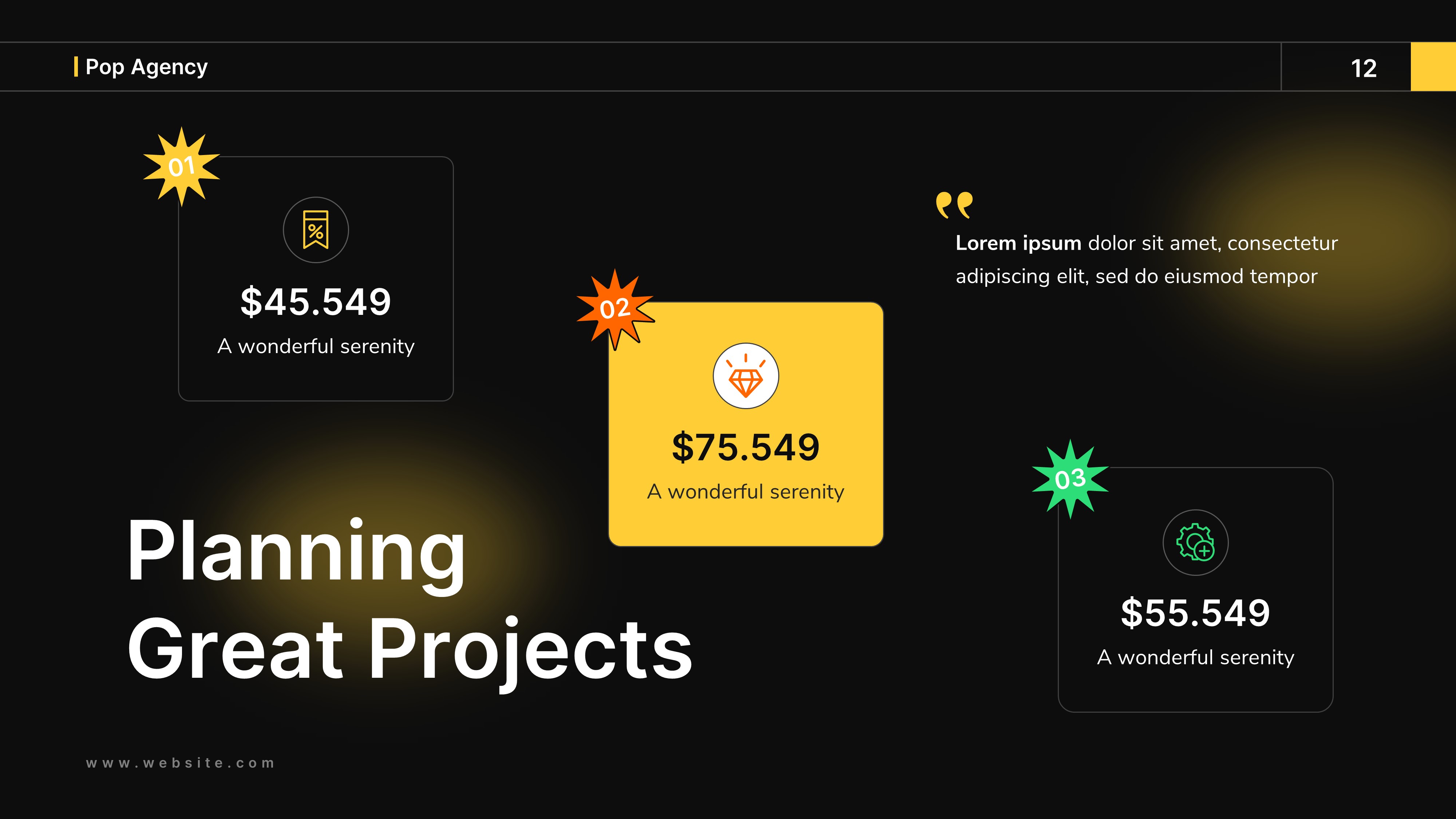 Pop Agency Creative Business PowerPoint Template, Presentation Templates